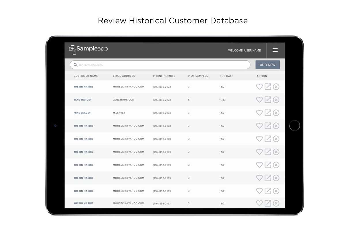 Customer Relationship Management Tool for Tracking Samples - Sample App